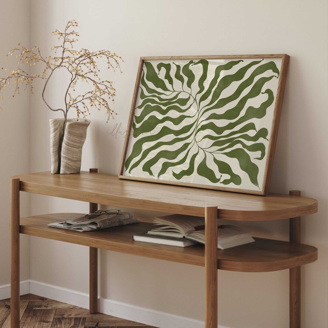 Horizontal Green Botanical Leaf Poster, Printable Wall Art, Henri ...