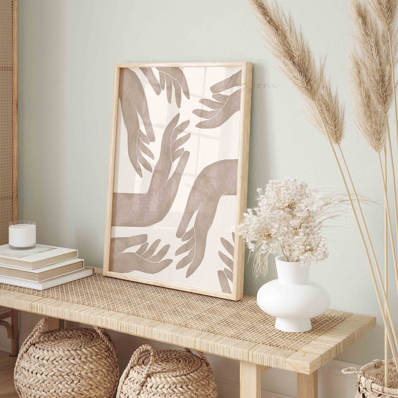 Abstract Hand Illustration, Printable Wall Art, Modernist Nursery Room ...