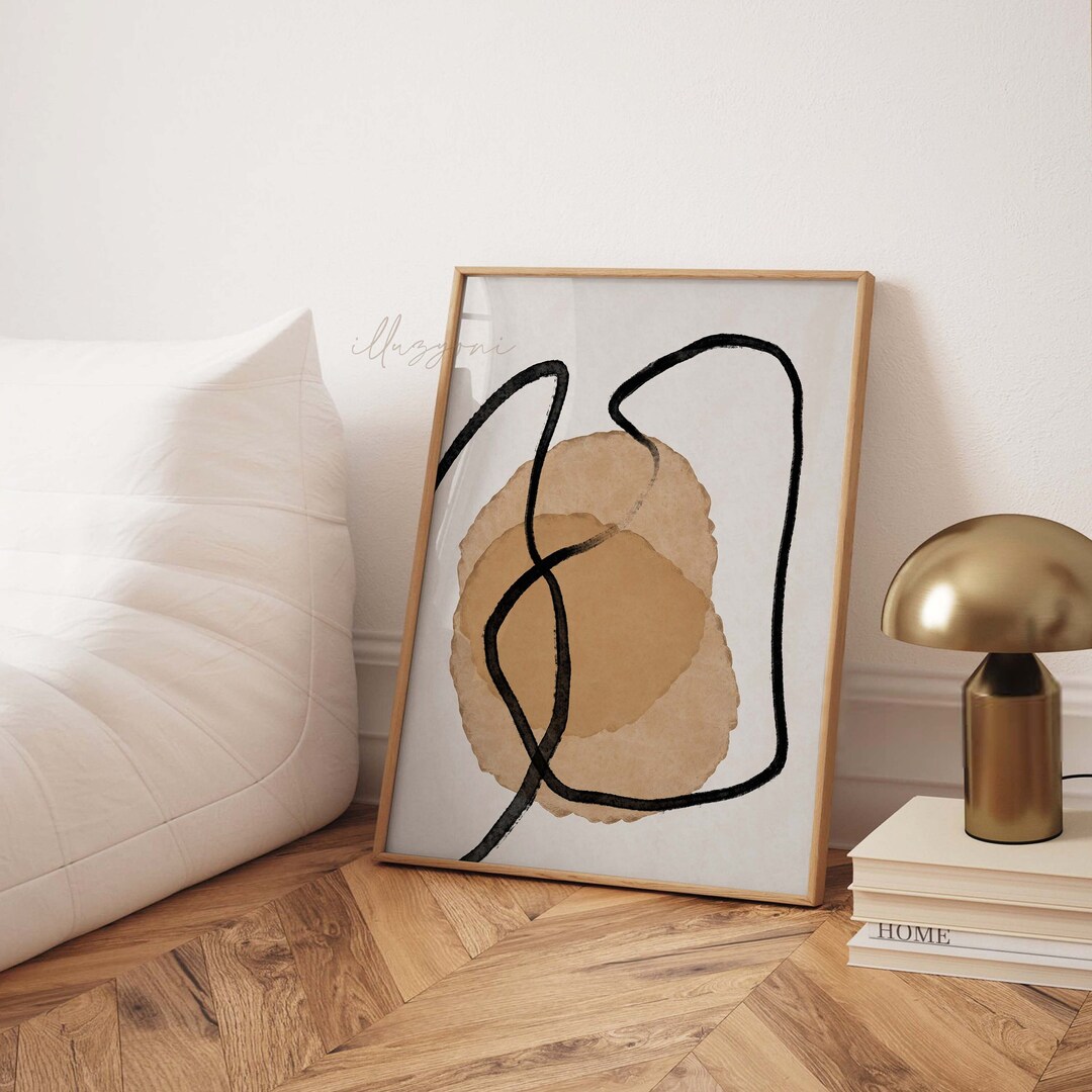 Abstract One Line Painting, Printable Wall Art, Boho Home Decor ...