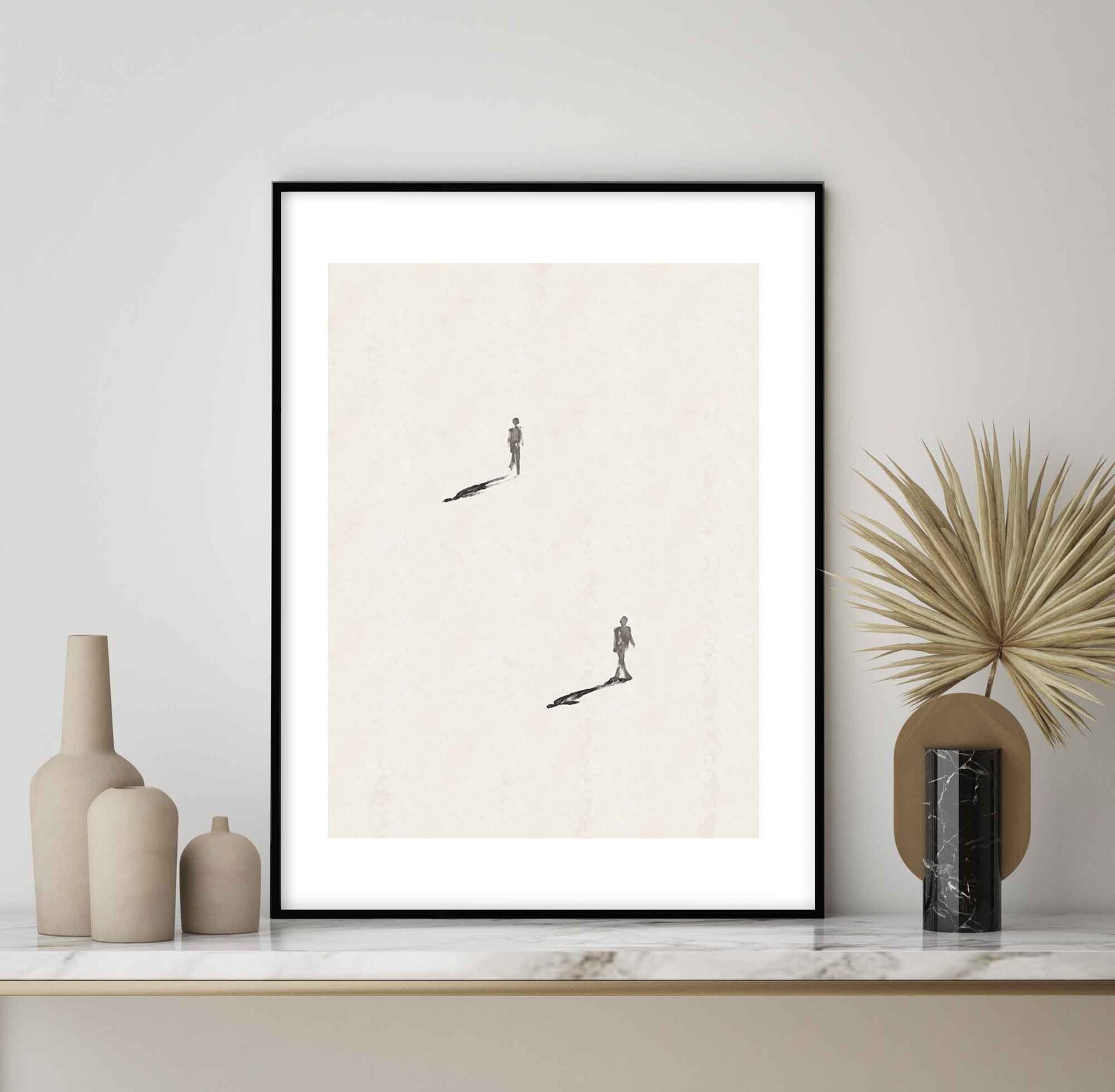 Abstract Two People Print Printable Wall Art Mid Century | Etsy