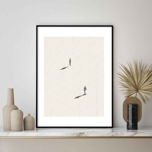 Abstract Two People Print Printable Wall Art Mid Century | Etsy