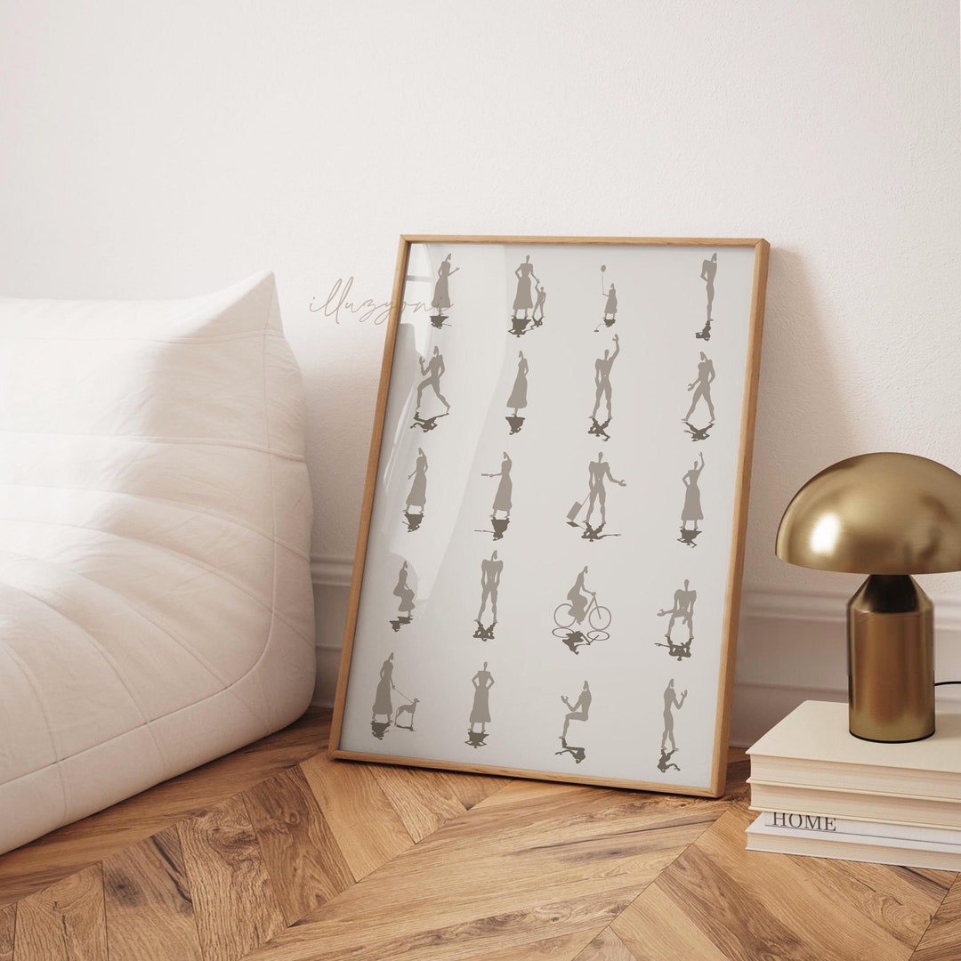 Abstract People Silhouette, Vintage Poster, Printable Wall Art, Le ...