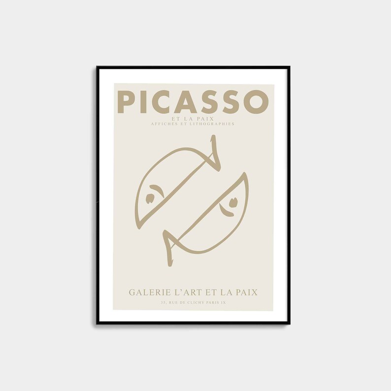 Picasso Fish Drawing Printable Wall Art Picasso Poster - Etsy