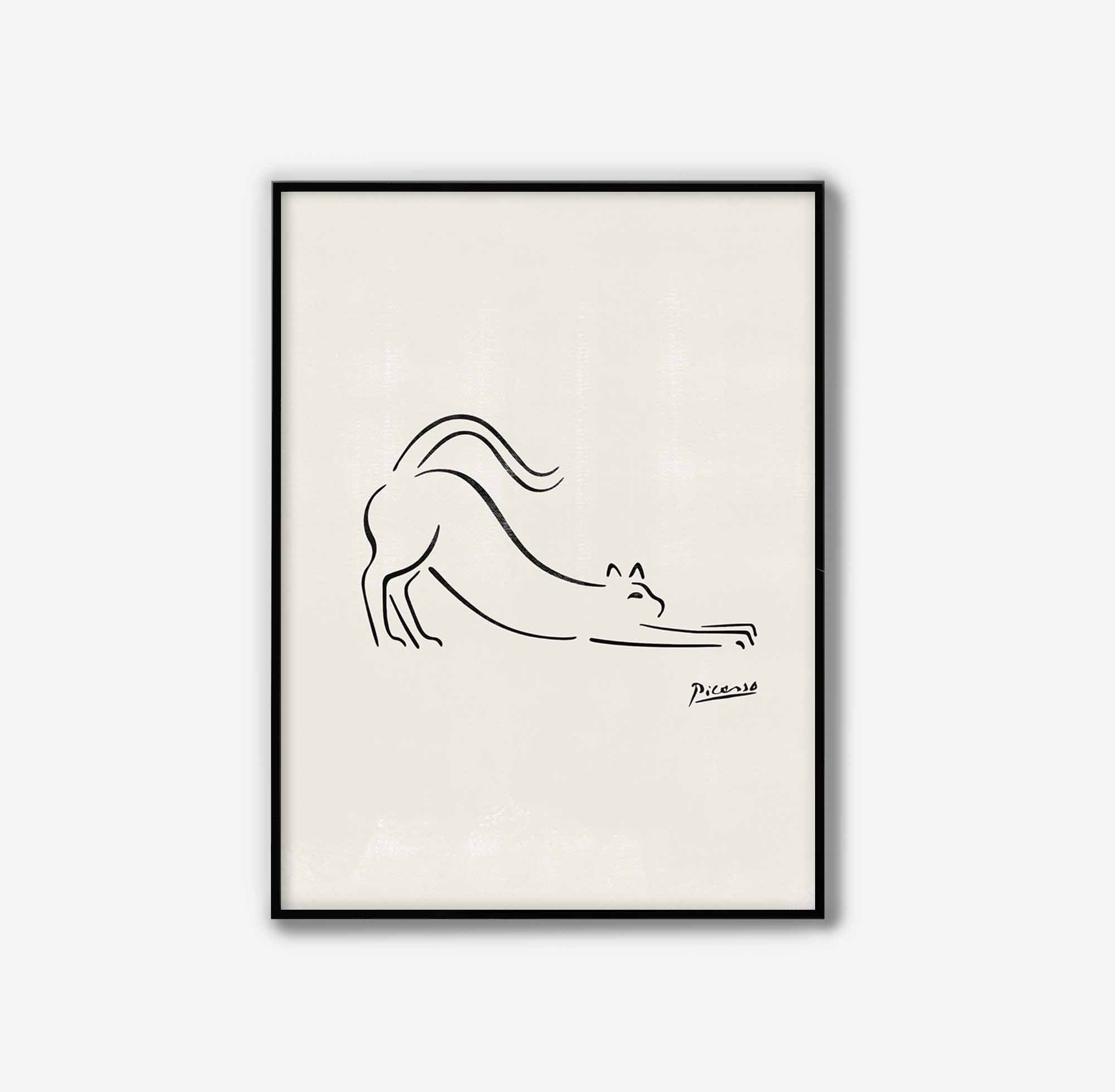 Pablo Picasso Cat Sketch Printable Wall Art Picasso Cat Wall | Etsy