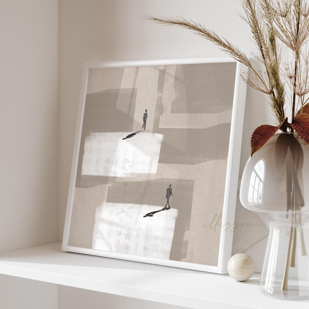 Abstract Two People Print, Printable Wall Art, Mid Century, Abstract ...