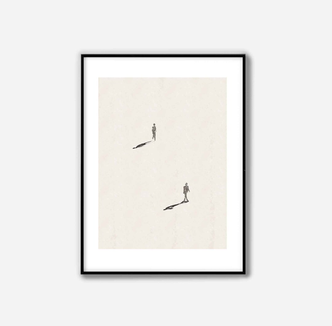 Abstract Two People Print Printable Wall Art Mid Century - Etsy