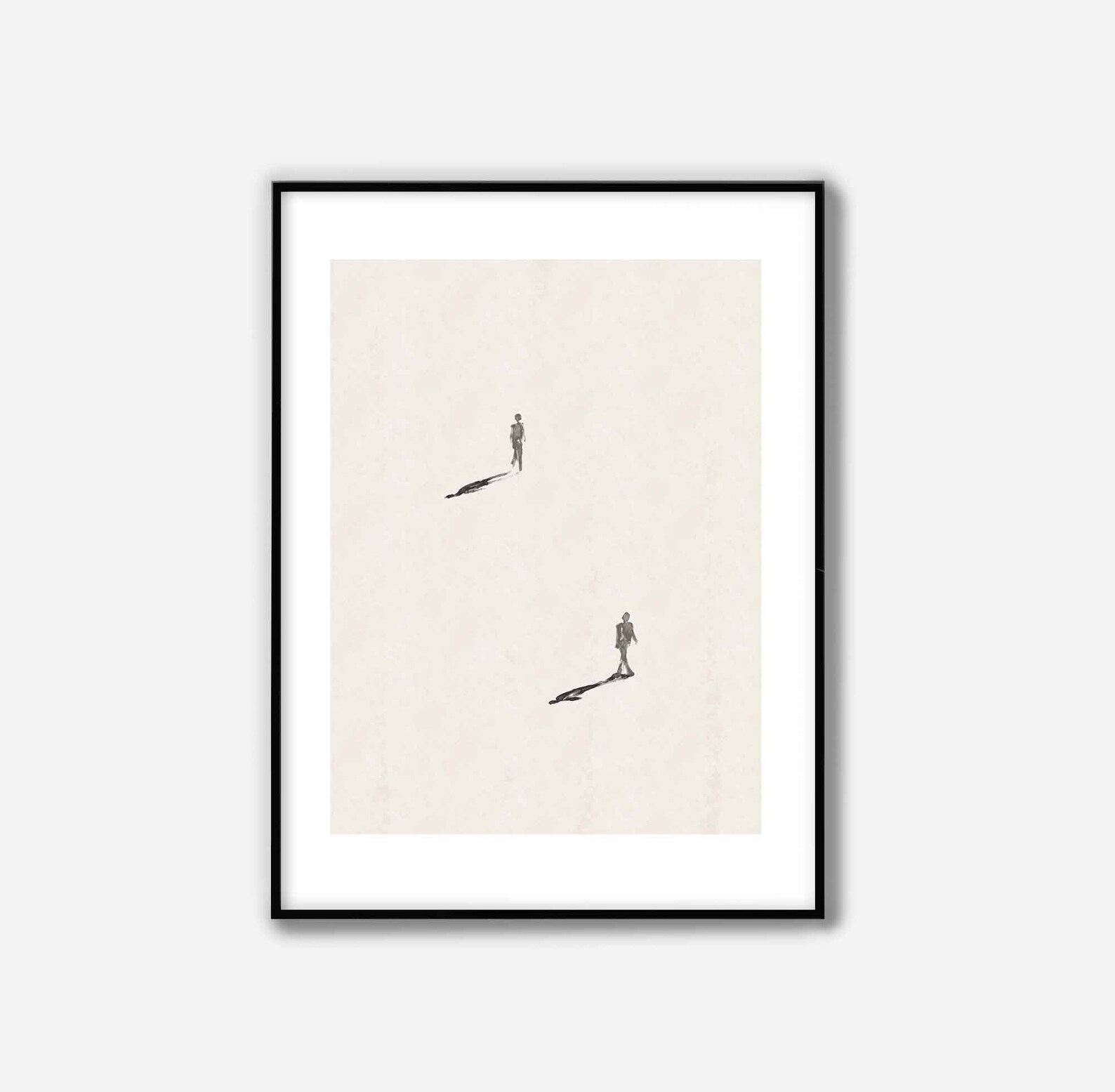 Abstract Two People Print Printable Wall Art Mid Century | Etsy