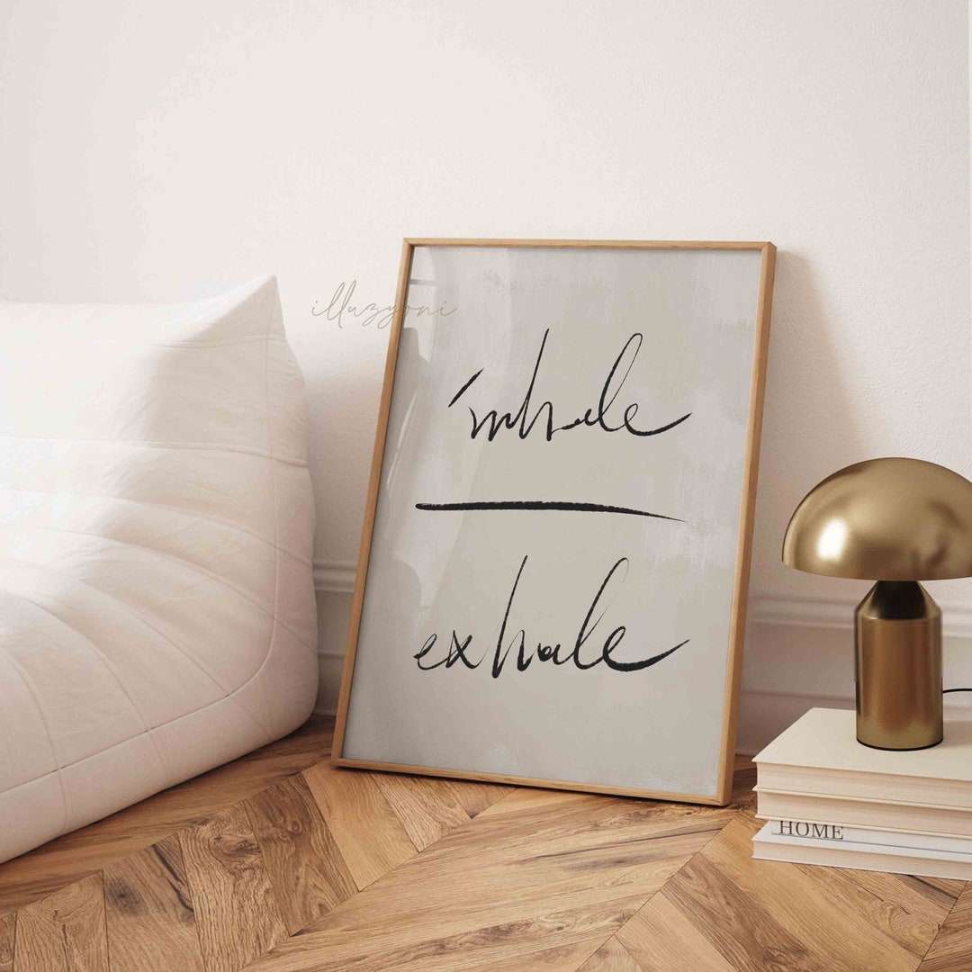 Inhale Exhale Print, Printable Wall Art, Living Room Decor, Boho Wall ...