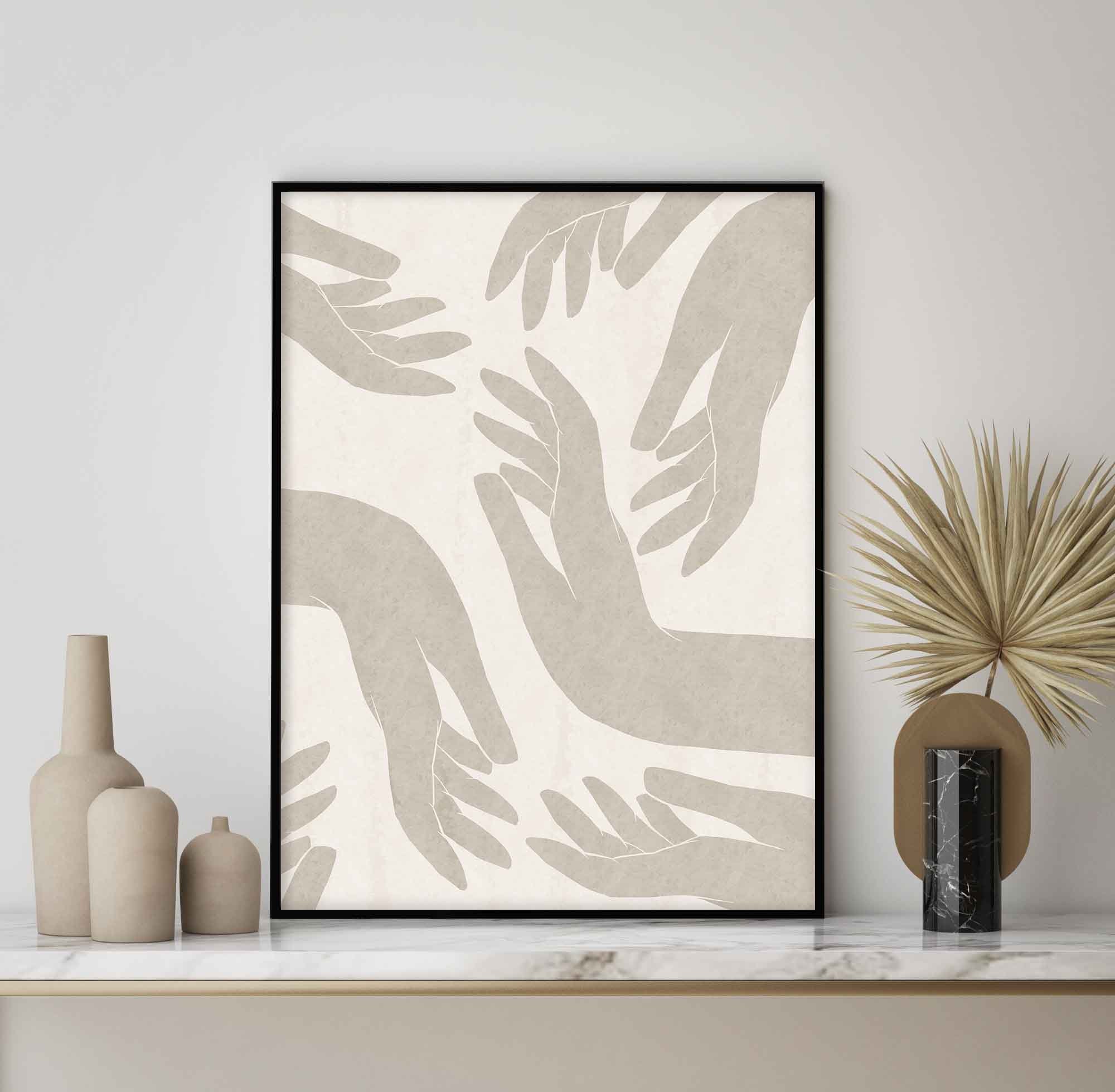 Abstract Hand Illustration Printable Wall Art Modern Wall - Etsy