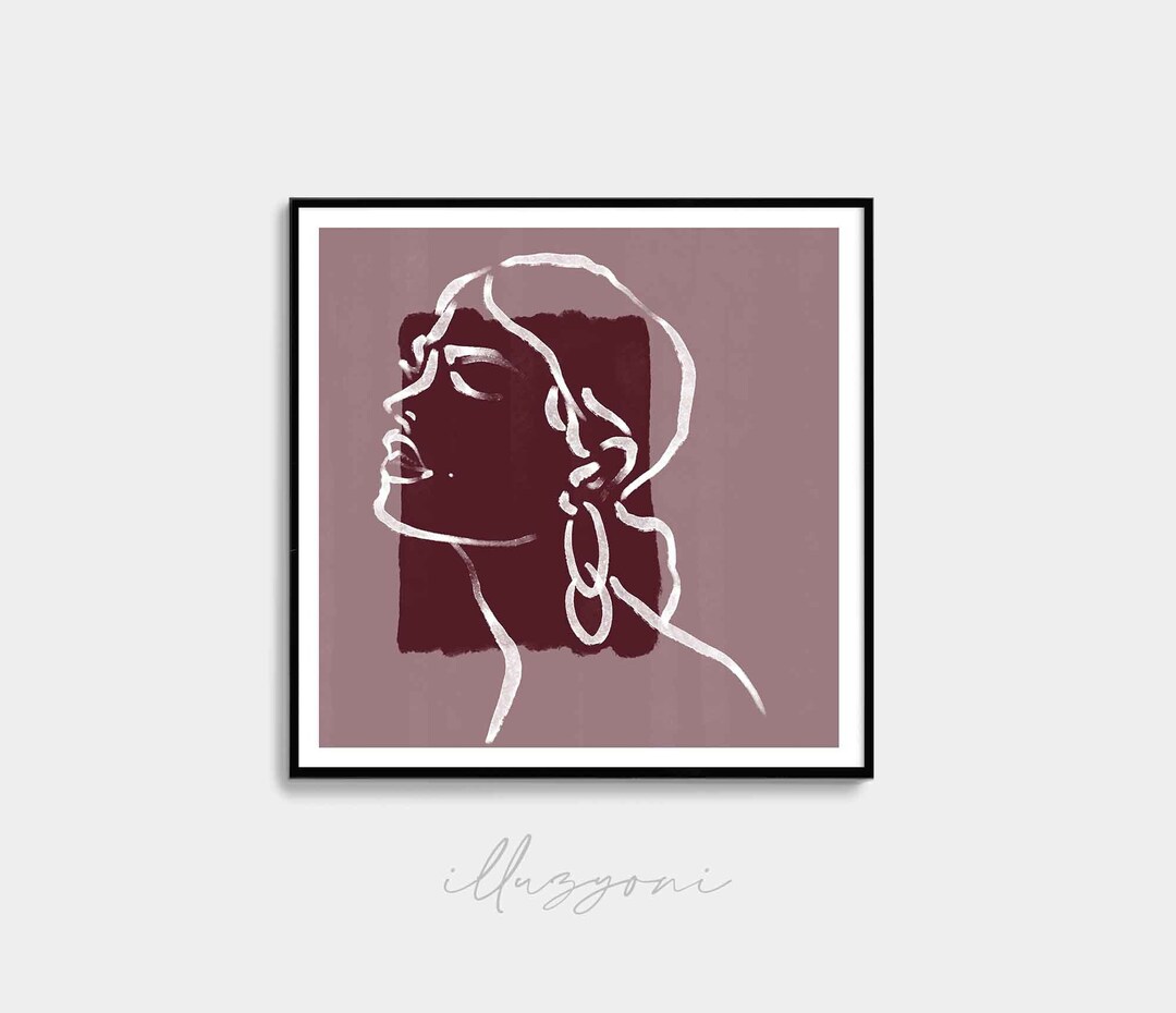 Female One Line Drawing Modern Gallery Wall Minimalist Etsy