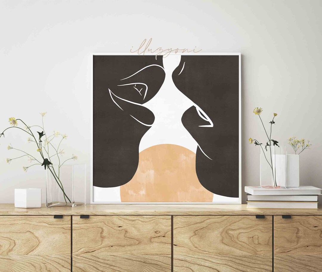 Abstract Kiss Painting Printable Wall Art Minimalist One - Etsy