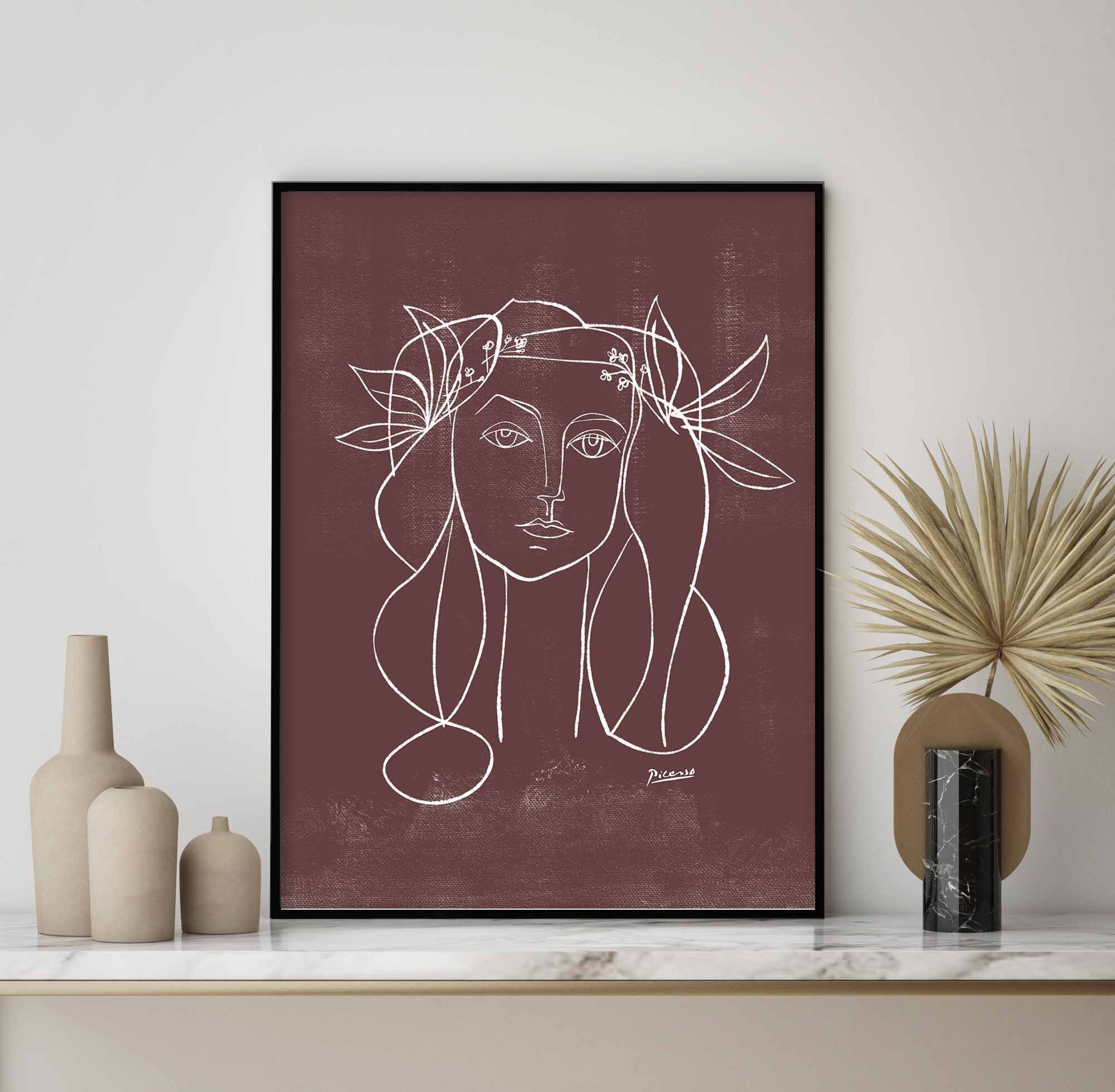 Picasso One Line Drawing Printable Wall Art Picasso Floral | Etsy