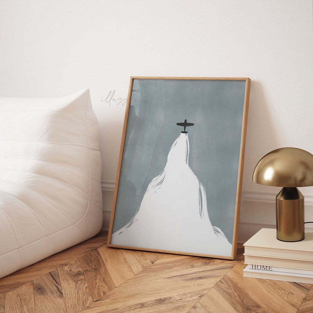 Abstract Plane Poster, Printable Wall Art, Transportation Painting ...