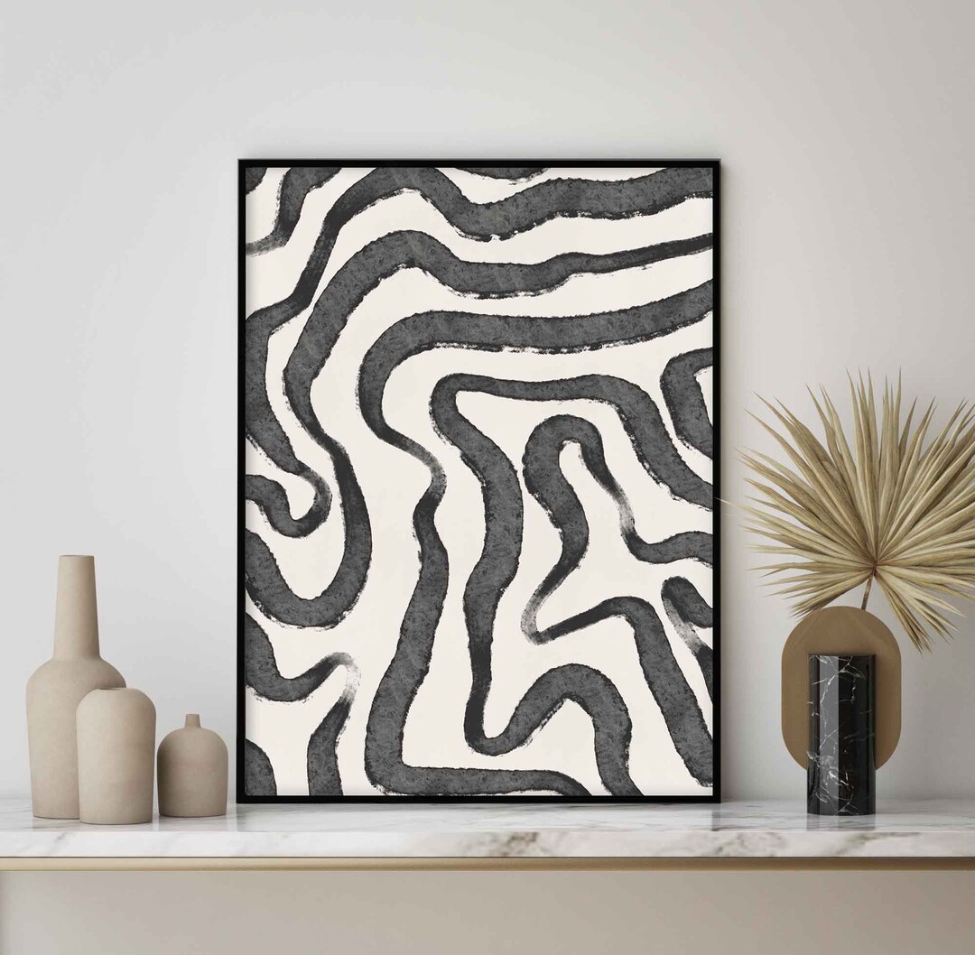 Abstract Line Painting Printable Wall Art One Line Drawing - Etsy