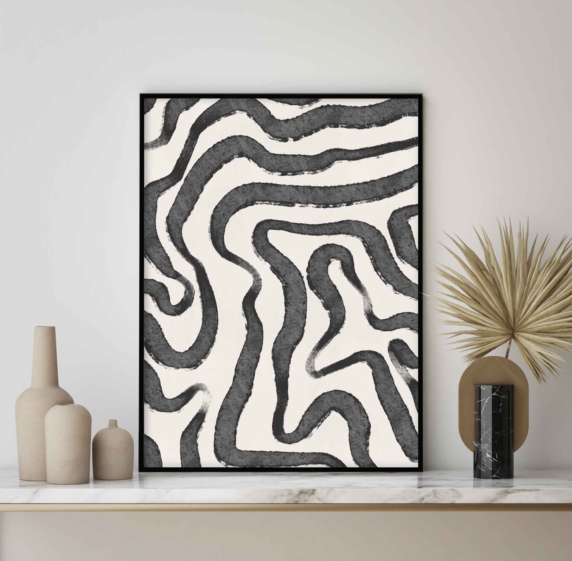 Abstract Line Painting Printable Wall Art One Line Drawing - Etsy