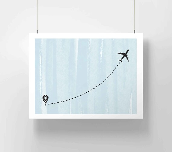 Minimal One Line Poster Boho Wall Art Plane Wall Art - Etsy