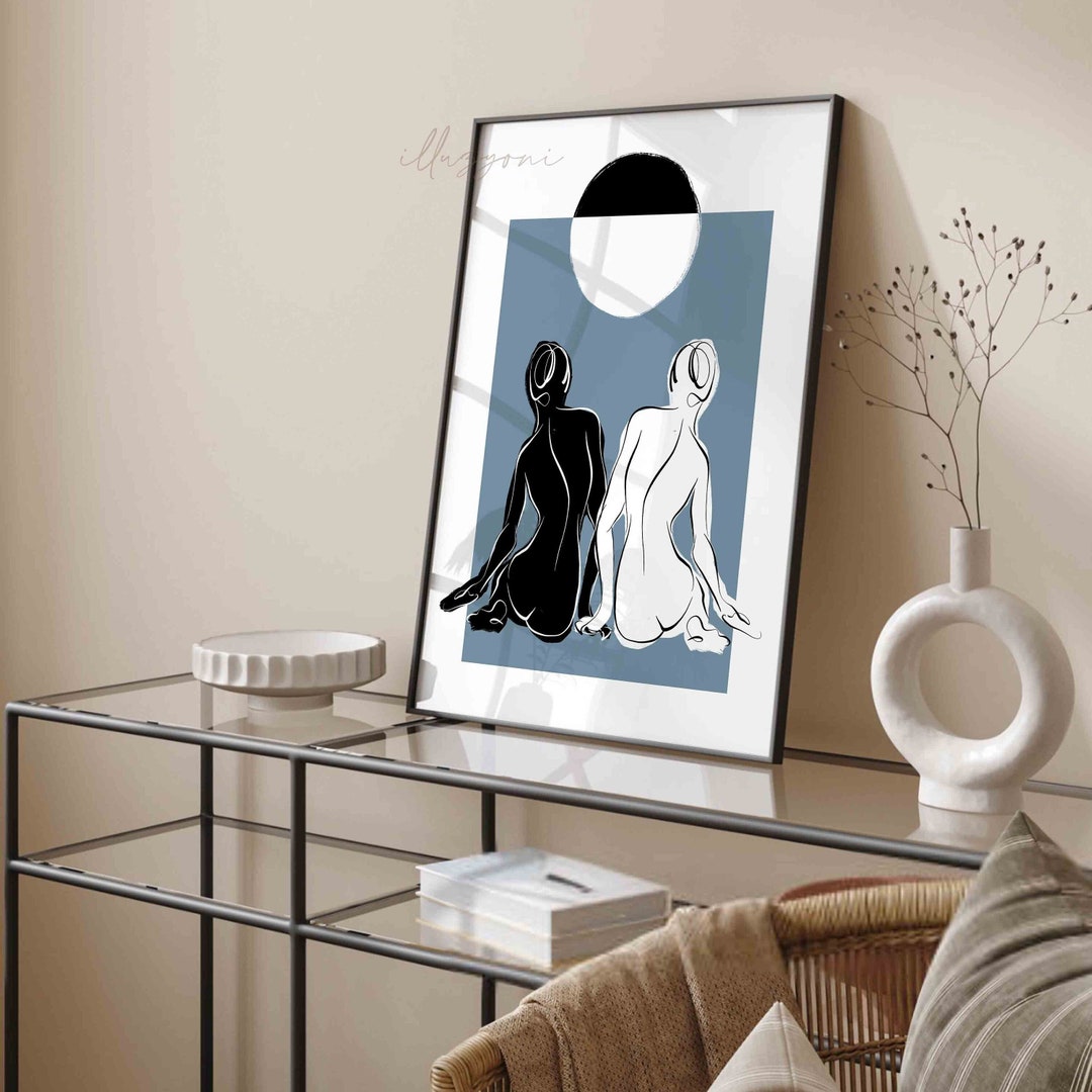 Abstrakte Frau Poster, druckbare Wandkunst, weiblicher Akt Körper zu drucken, Boho Wandkunst ...