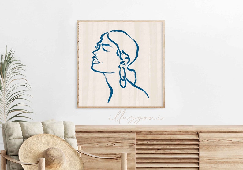 Female One Line Drawing Modern Gallery Wall Minimalist - Etsy