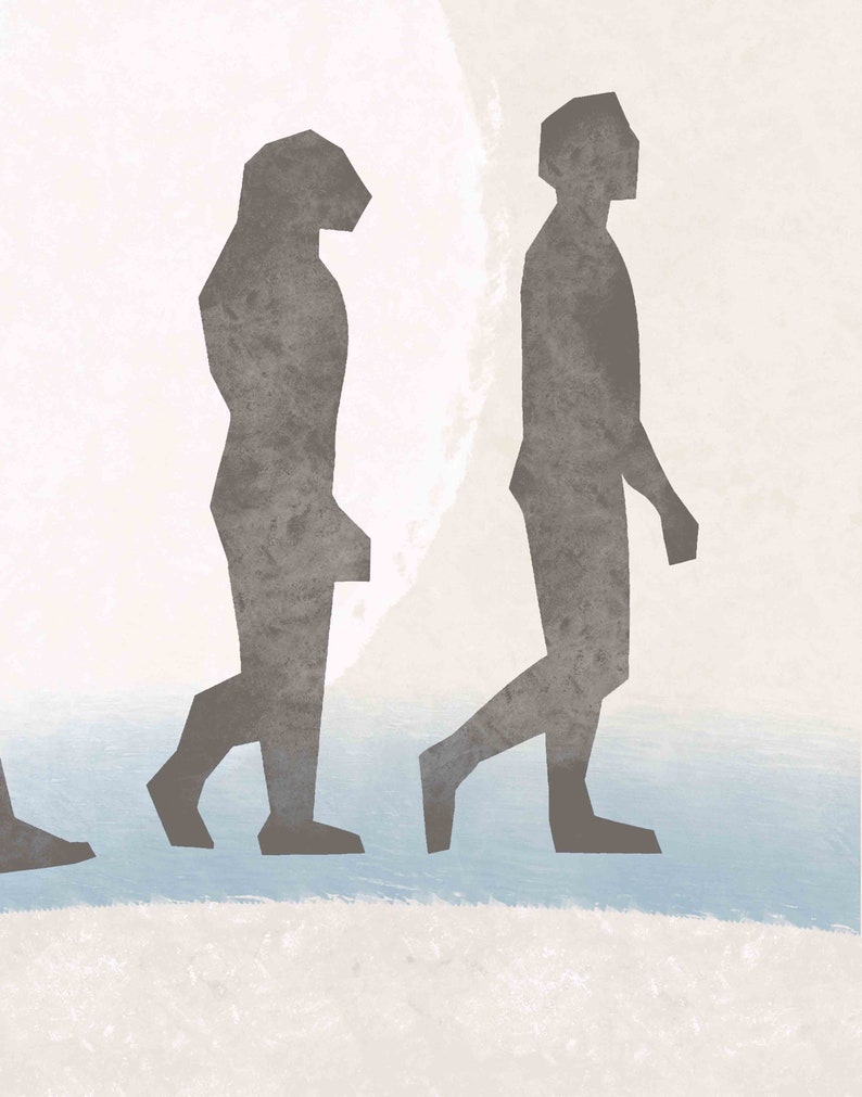 Human Evolution Sunset Silhouette Printable Wall Art Modern - Etsy