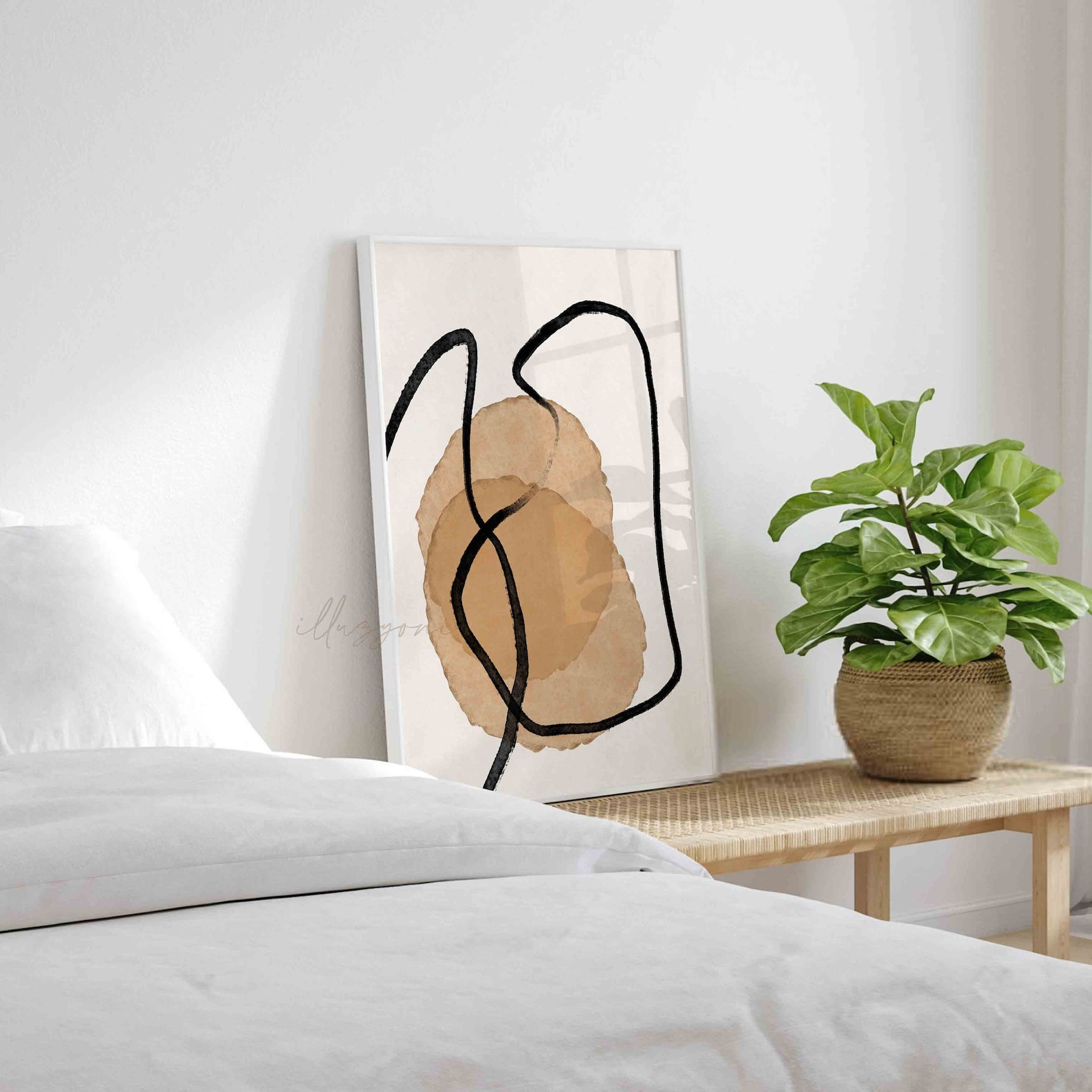 Abstract One Line Painting, Printable Wall Art, Boho Home Decor ...