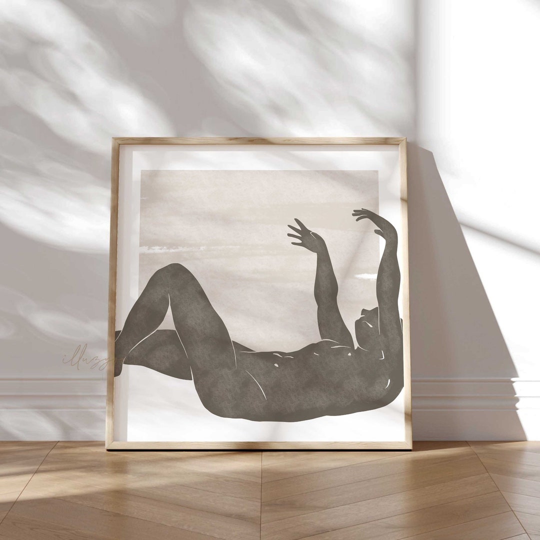 Abstract Man Body Drawing Museum Exhibition Boho Dance - Etsy