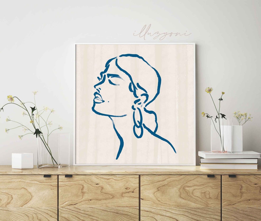 Female One Line Drawing Modern Gallery Wall Minimalist - Etsy