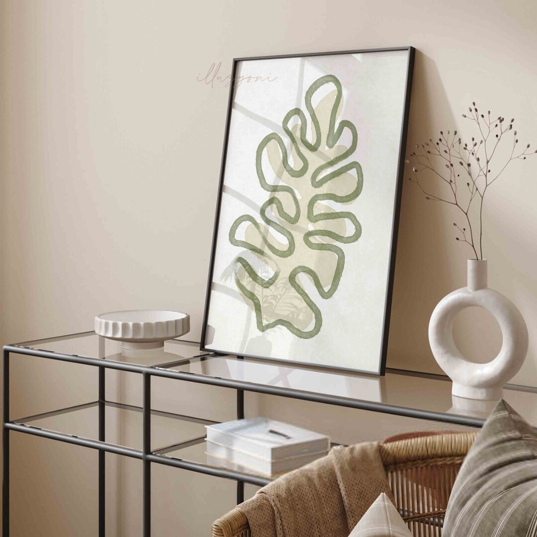 Green Leaf Poster Botanical Wall Art Printable Wall Art - Etsy