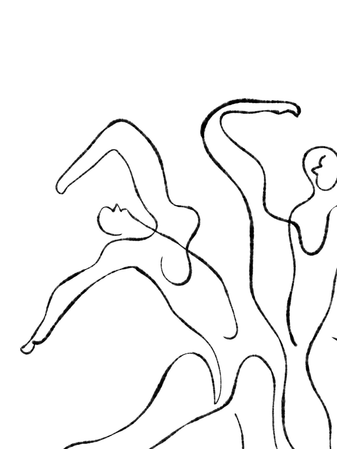 Picasso Poster Picasso Dance Figures One Line Art Modern | Etsy