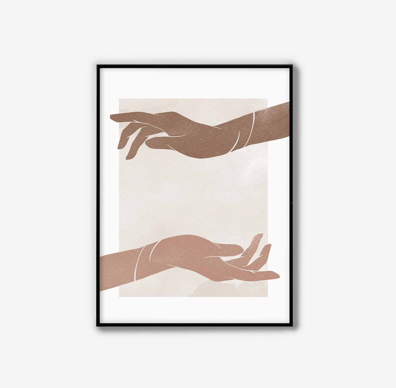 Abstract Hand Illustration Printable Wall Art Modern Wall - Etsy