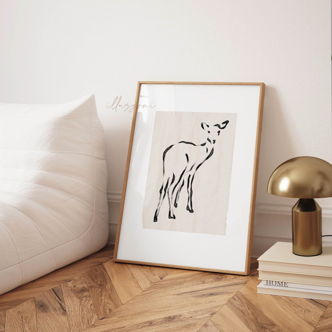 Abstract Animal Poster, Printable Wall Art, Wilderness Deer Print ...