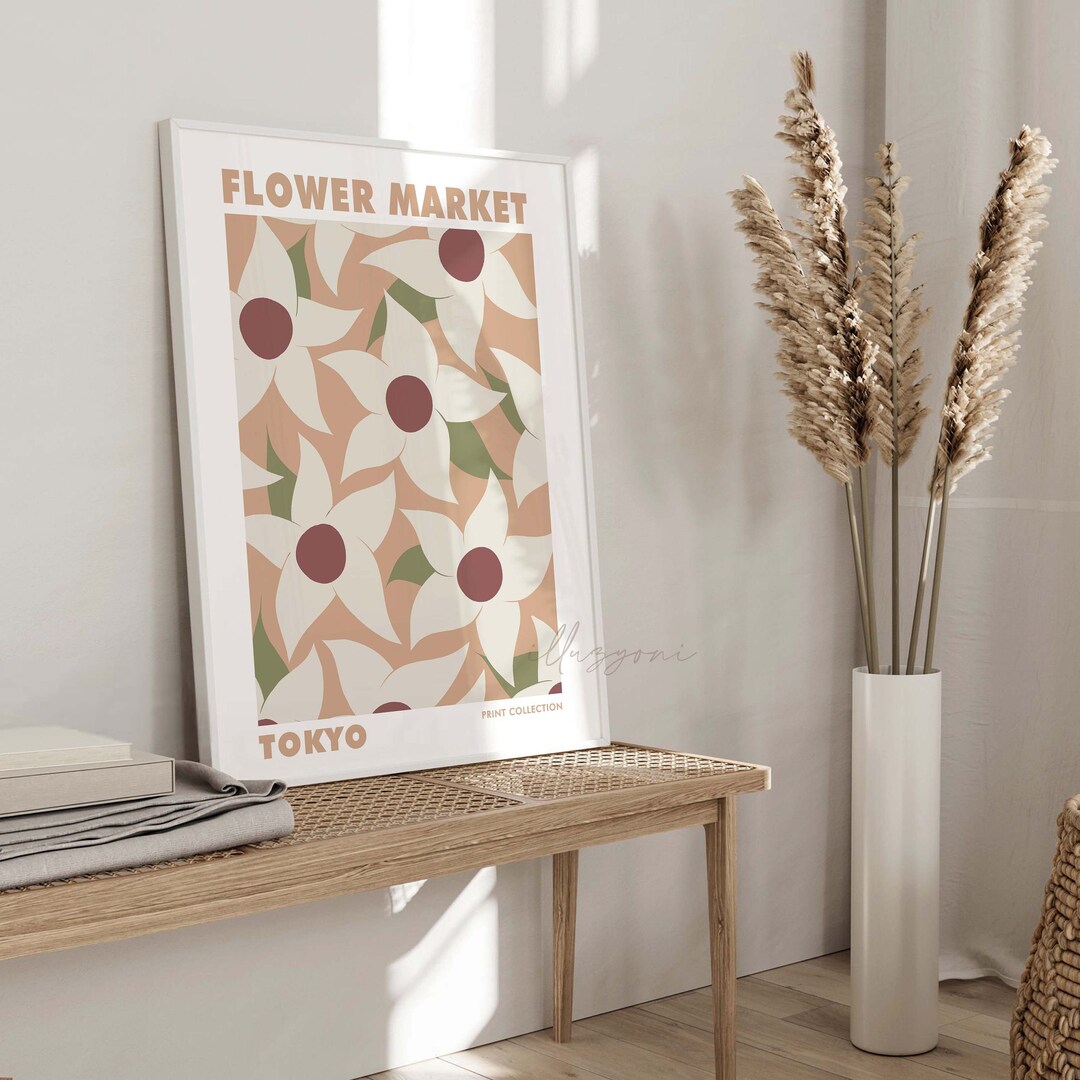 Flower Market, Printable Wall Art, Flower Art, Botanical Poster, Modern ...