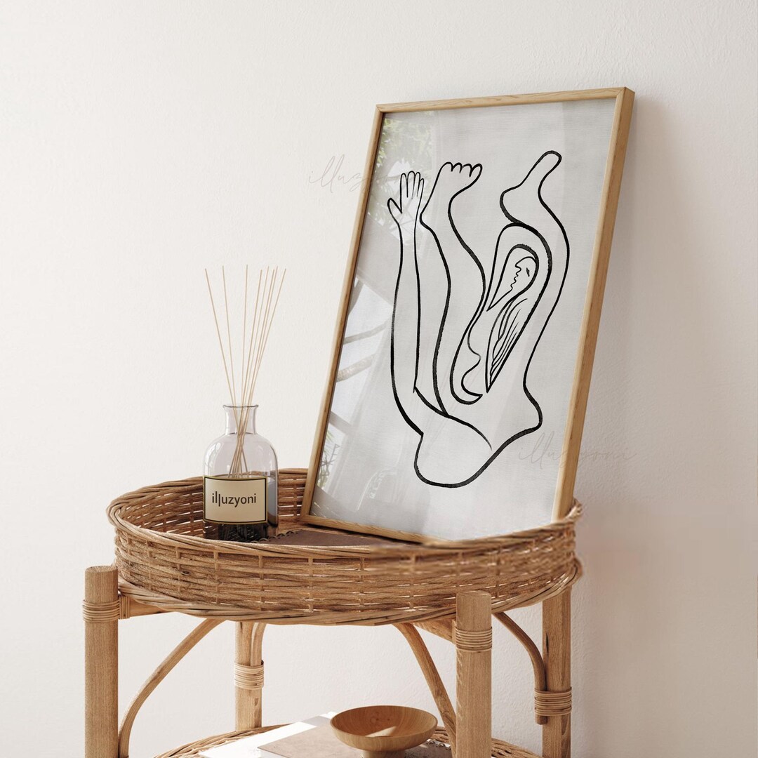Picasso One Line Drawing, Printable Wall Art, Modernist Sketch ...