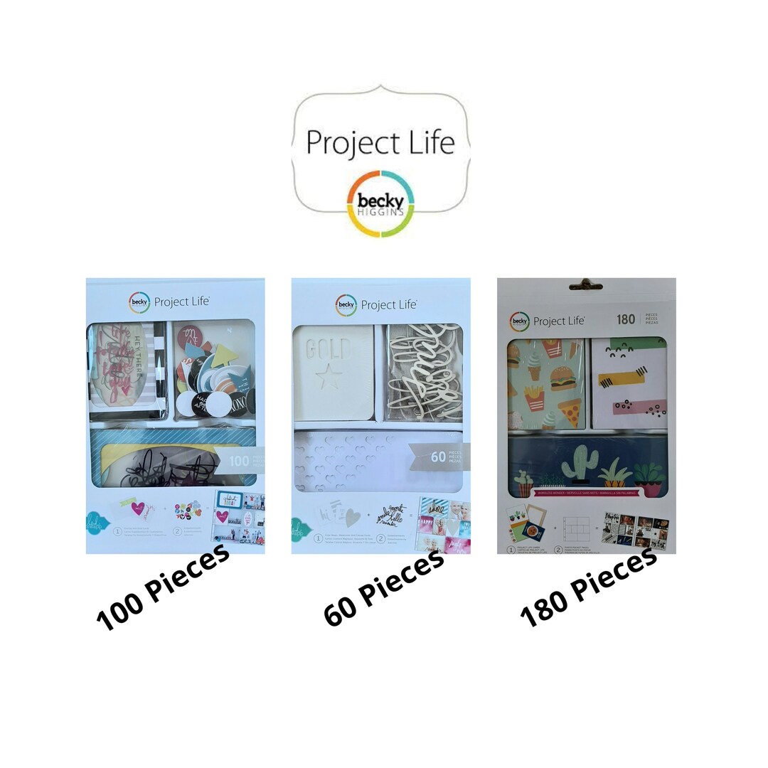 PROJECT LIFE Becky Higgins 60, 100 OR 180 Piece Wordless Wonder or Cards Color Magic Kit or ...