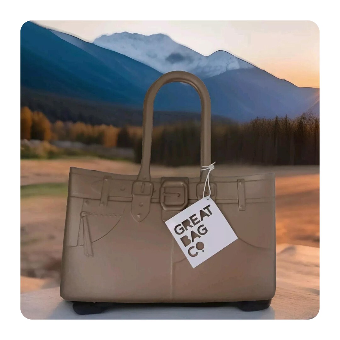 Great Bag Co TOTE Robert Verdi Gold Purse Fashion Flex Rubber Made in ...