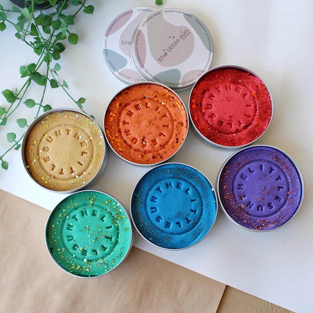 Rainbow of Play Dough Tins - Etsy