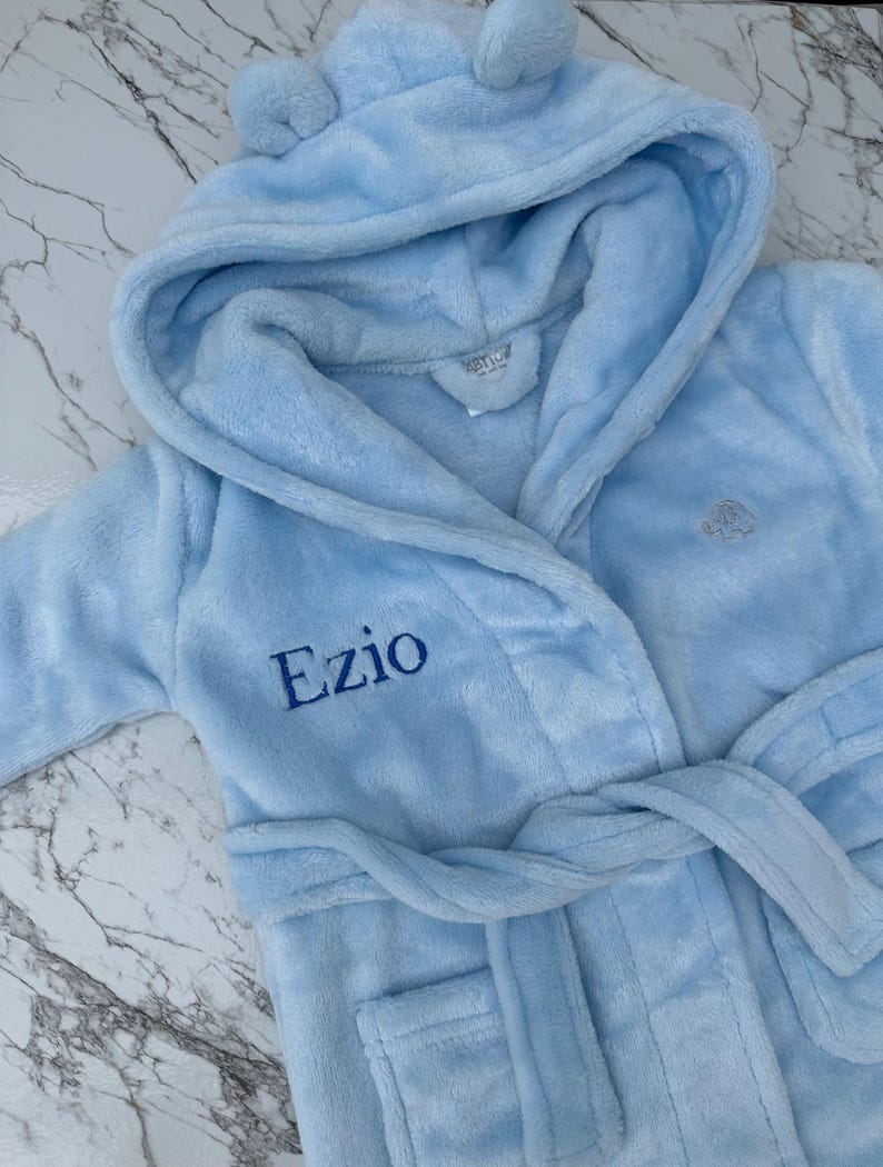 Personalised Kids Dressing Gown Robe | Embroidered Name | Baby Toddler ...