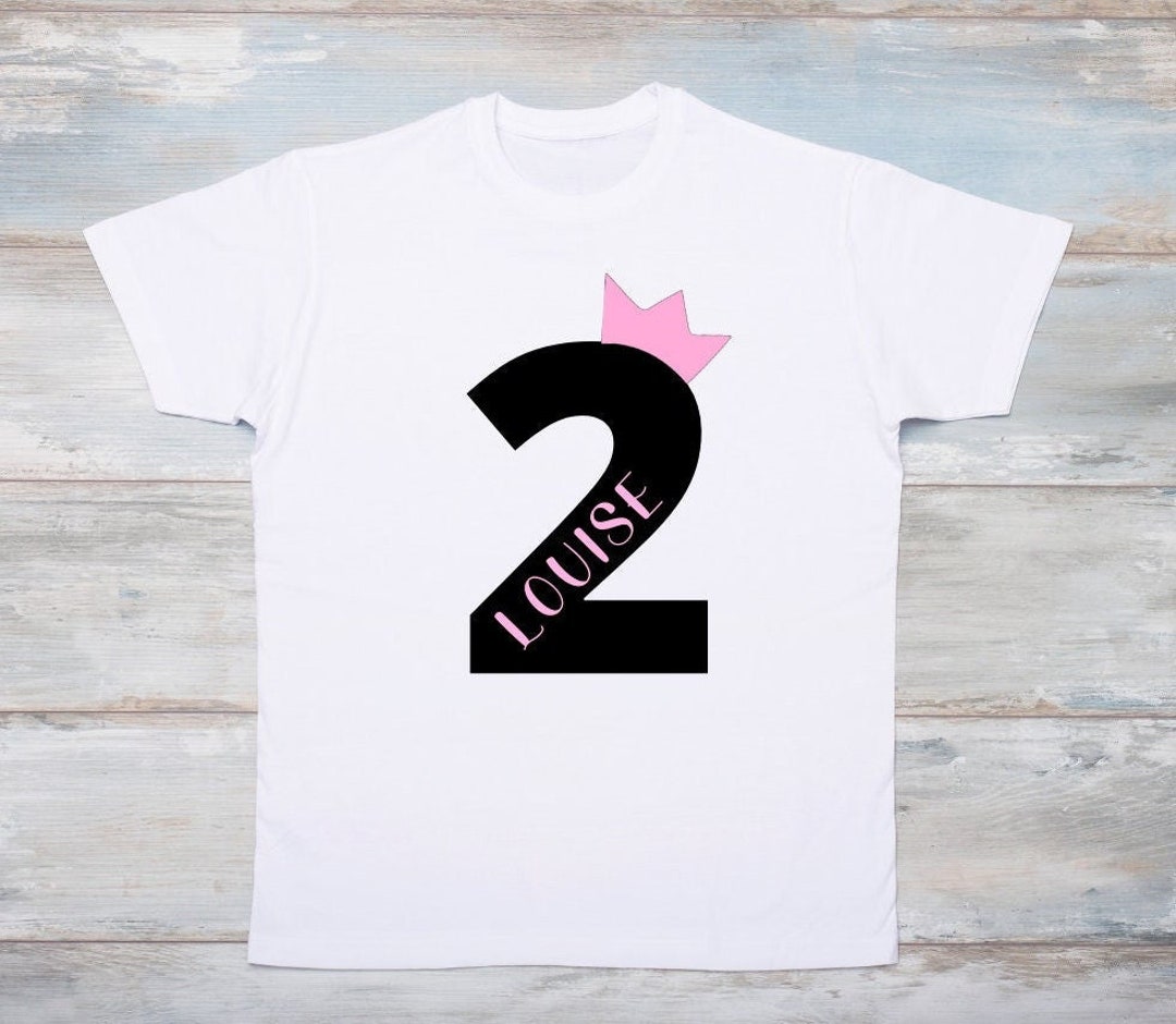Girls Personalised Birthday T-shirt | Name and Number | Girls Dress up ...