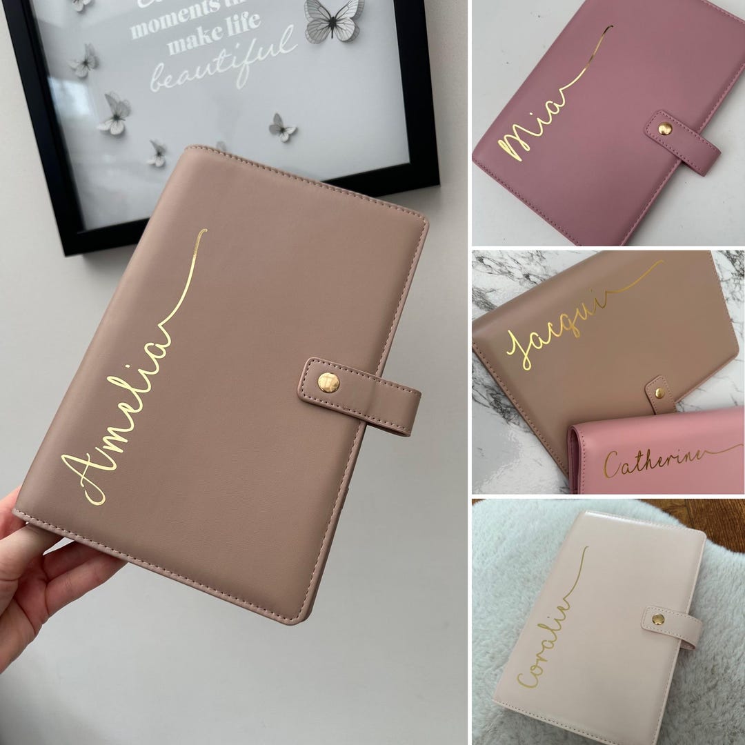 A5 Personalised Ring Binder Organiser Cover Faux Leather | Notepad ...