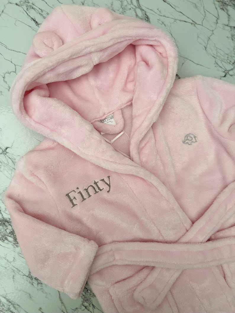 Personalised Kids Dressing Gown Robe | Embroidered Name | Baby Toddler ...