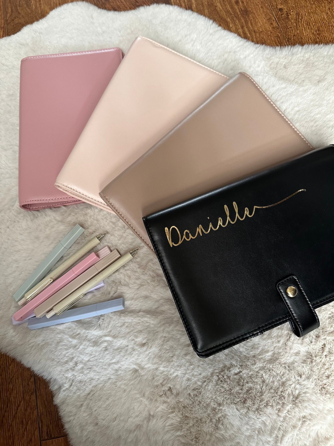 A5 Personalised Ring Binder Organiser Cover Faux Leather Notepad ...