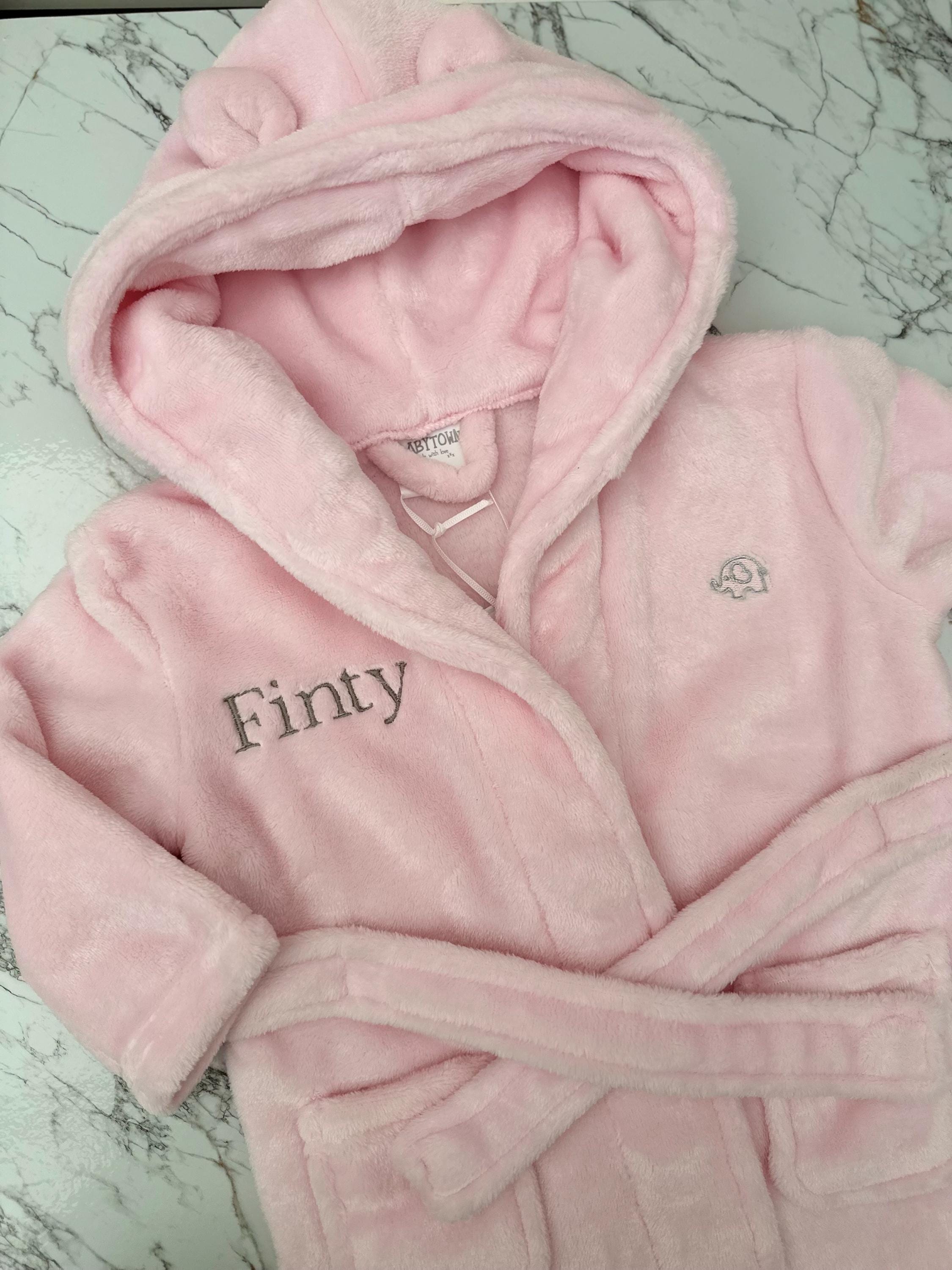 Personalised Kids Dressing Gown Robe | Embroidered Name | Baby Toddler ...