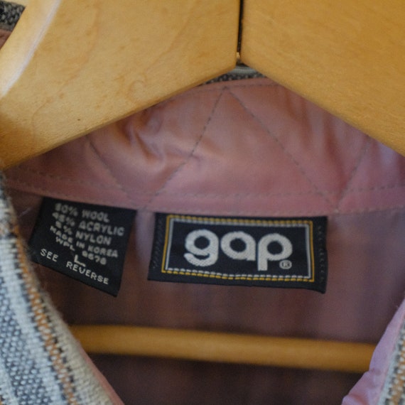 Rare 70's vintage GAP wool mixed grey check button do… - Gem