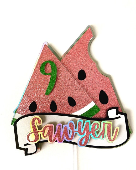 Watermelon Cake Topper One in a Melon Summer Cake Topper - Etsy