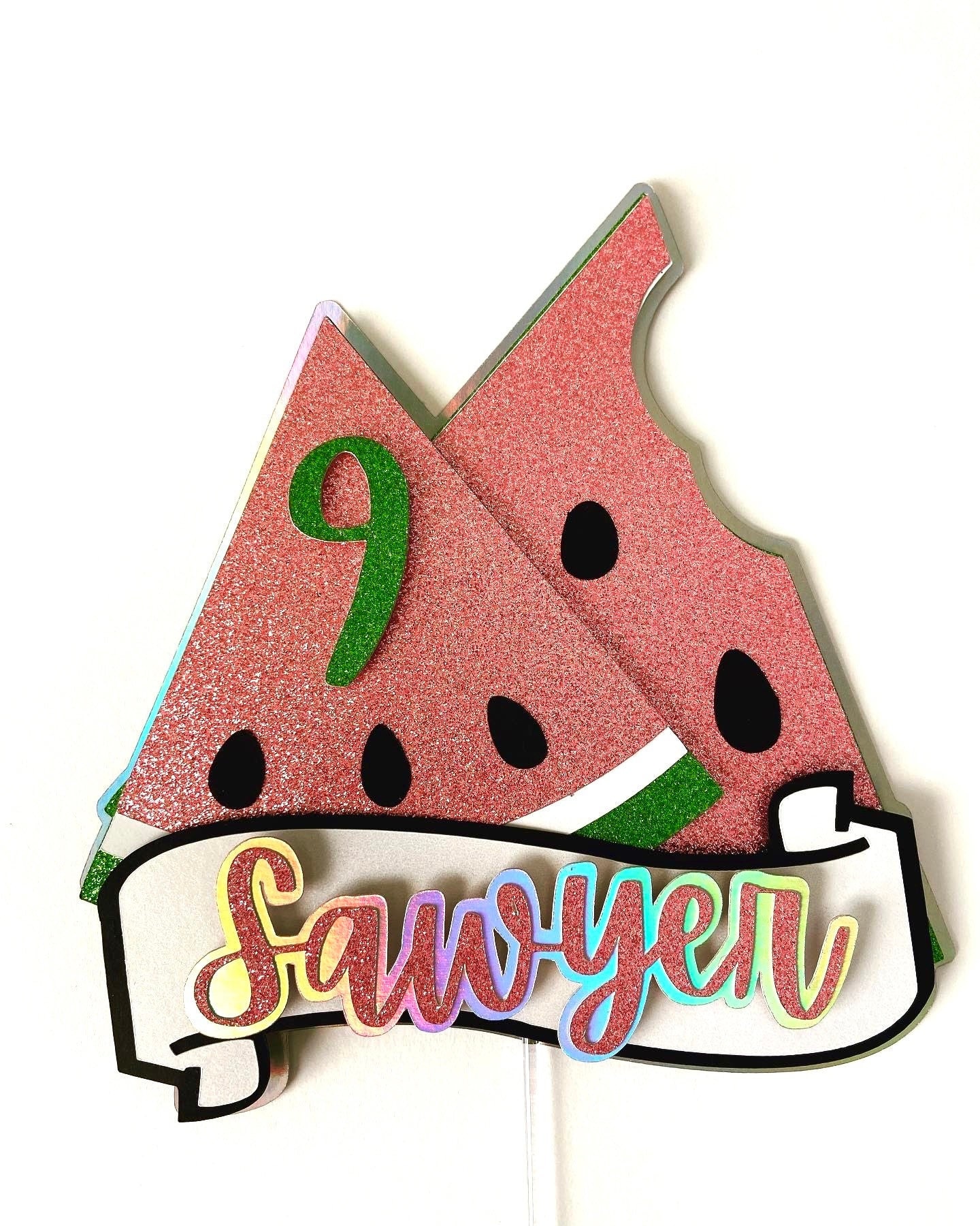 Watermelon Cake Topper One in a Melon Summer Cake Topper - Etsy