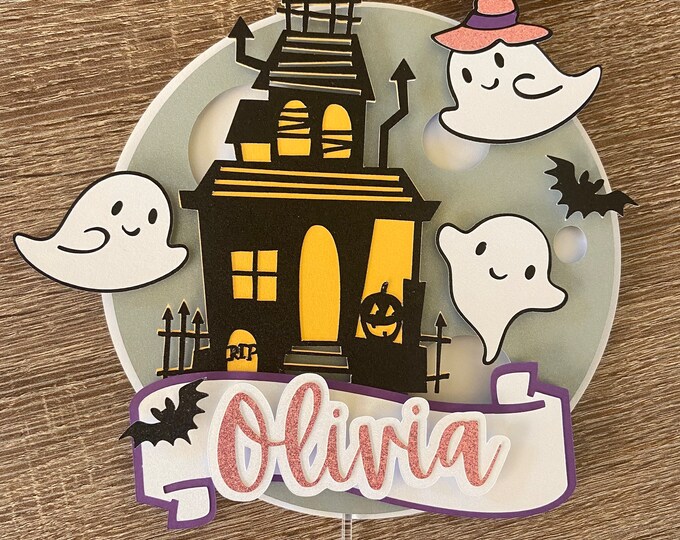 Halloween Birthday Cake Topper Spooky One Cute Ghosts - Etsy