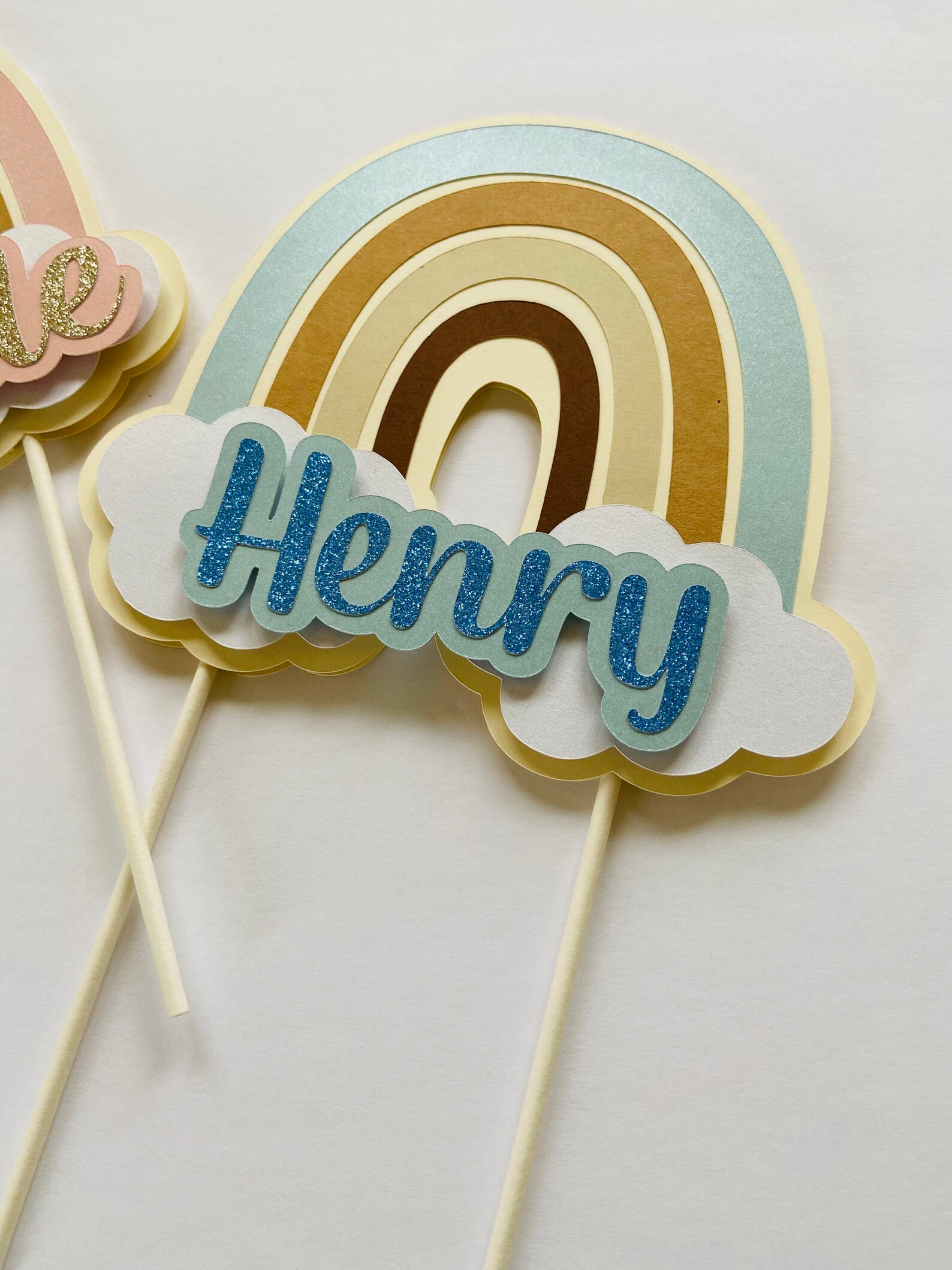 Boho Rainbow Cake Topper, Boho Birthday, Boho Baby Shower, Girl or Boy ...