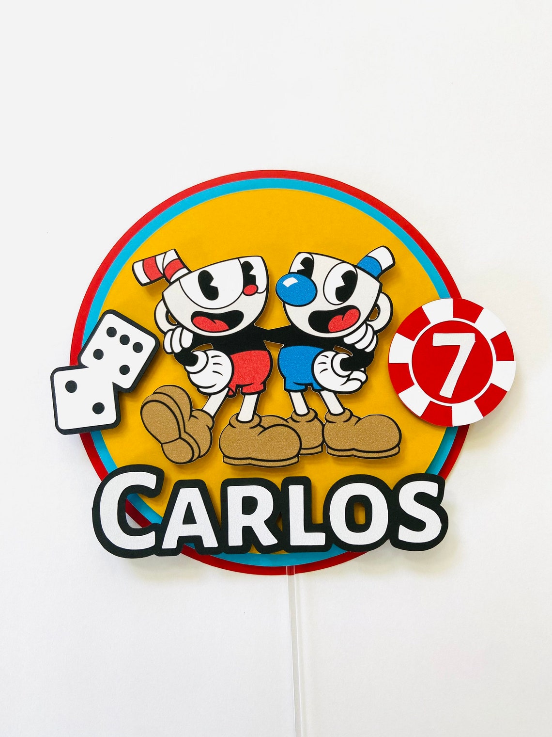 Cup Head Video Game Cake Topper Custom Topper Mug Man - Etsy