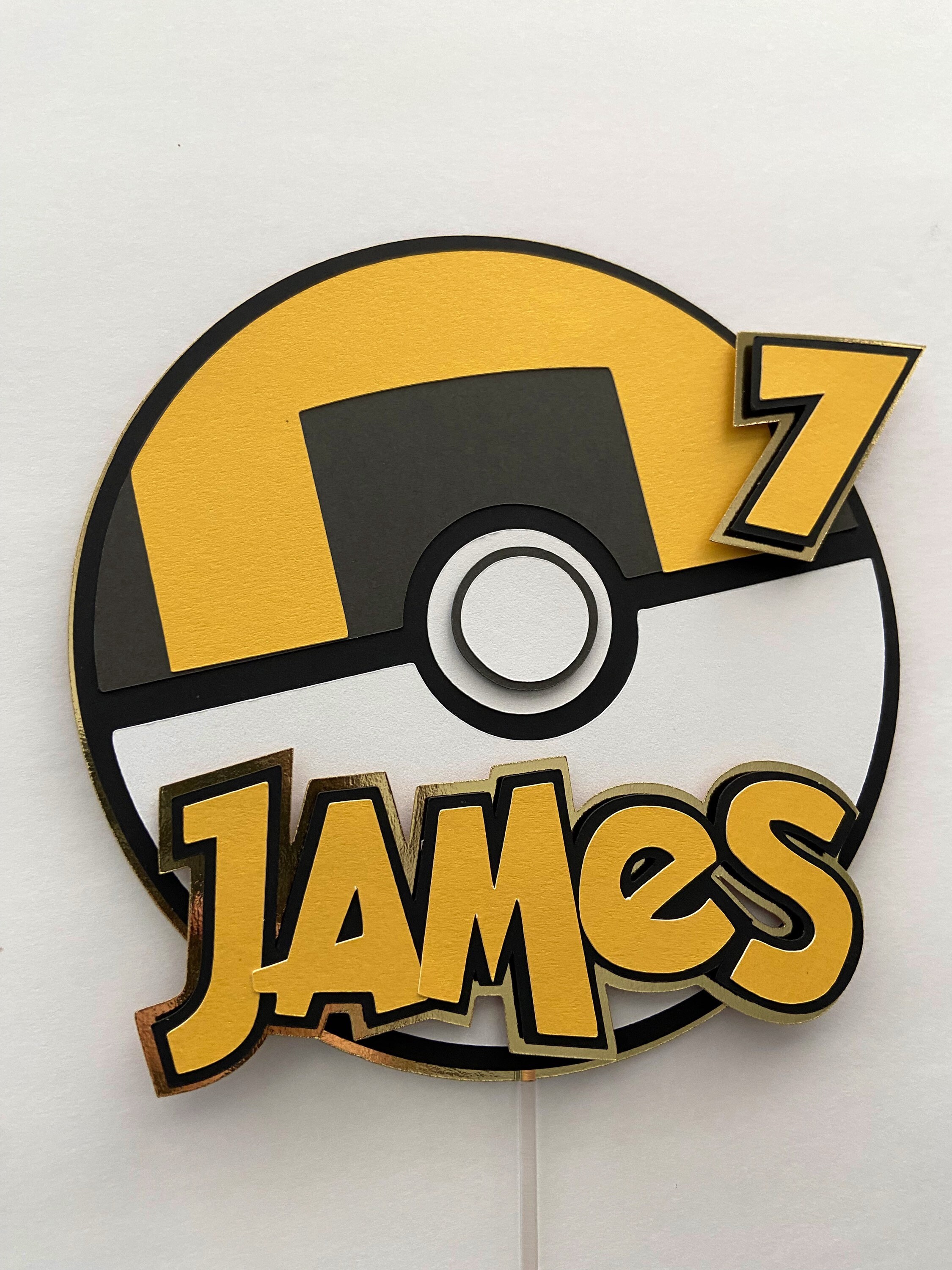 Pokéball Inspired Birthday Cake Topper 3D Topper - Etsy