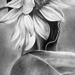 Original Sunflower Sketch | Sunflower Graphite Sketch | Flower Pencil ...