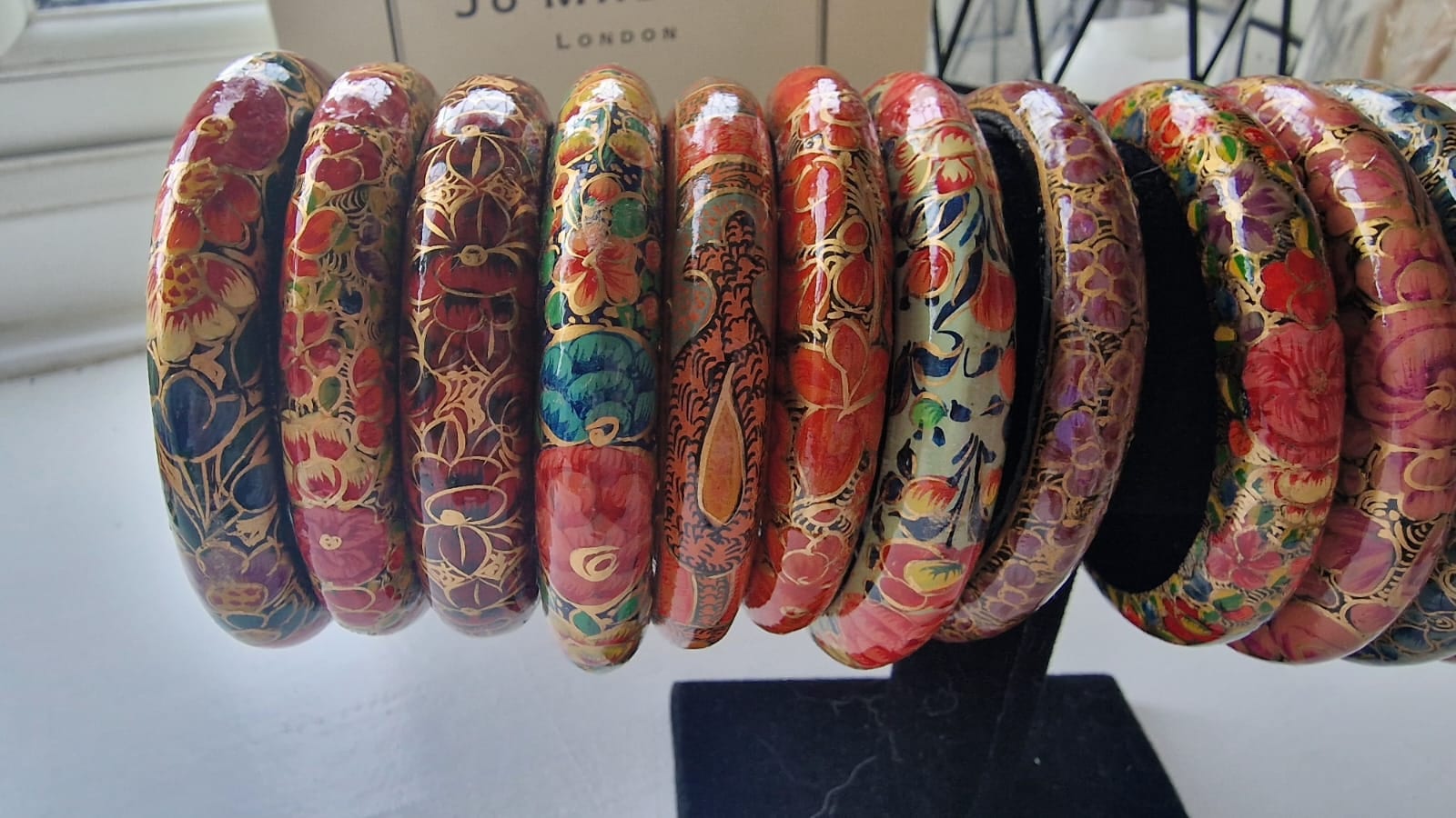 Handmade Floral Retro Boho Style Wooden Bangles Various Designs One ...